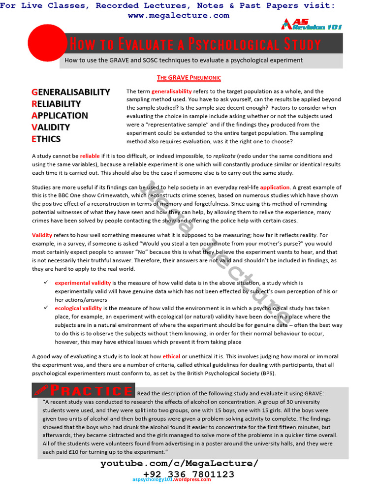 How-To-Evaluate-A-Psychological-Study | Download Free PDF | Experiment | Validity (Statistics)