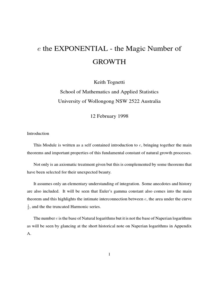 exp | PDF | Exponential Function | Logarithm