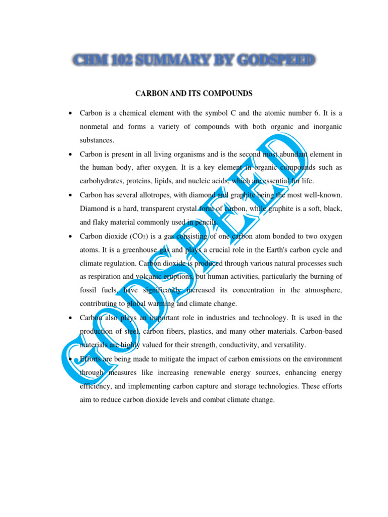 CHM 102 Summary by Godspeed | PDF | Stoichiometry | Reaction Rate