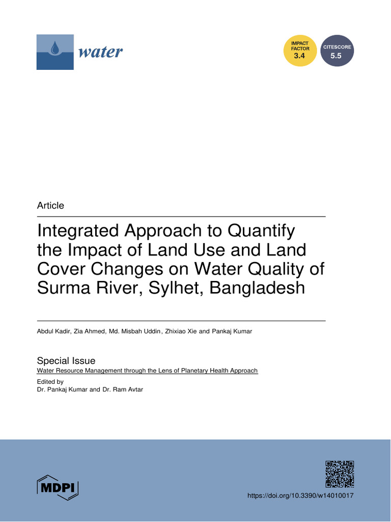 Integrated Approach to Quantify the Impact of Land Use and Land Cover Changes on Water Quality ...
