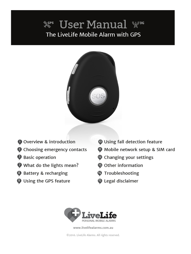 LiveLife Mobile Alarm User Manual | PDF | Global Positioning System ...