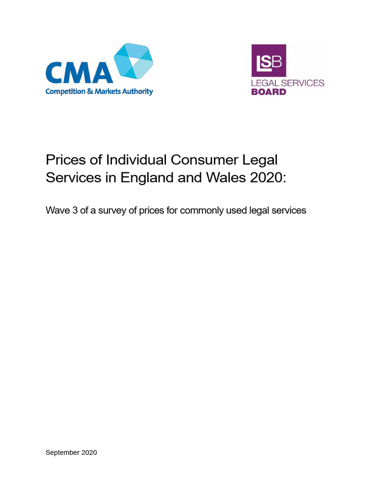 Prices of Individual Consumer Legal Services Sept 2020 1 | PDF