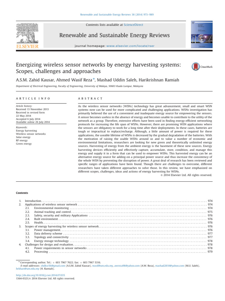 Energizing Wireless Sensor Networks By Energy Harvesting Systems Scopes Challenges And
