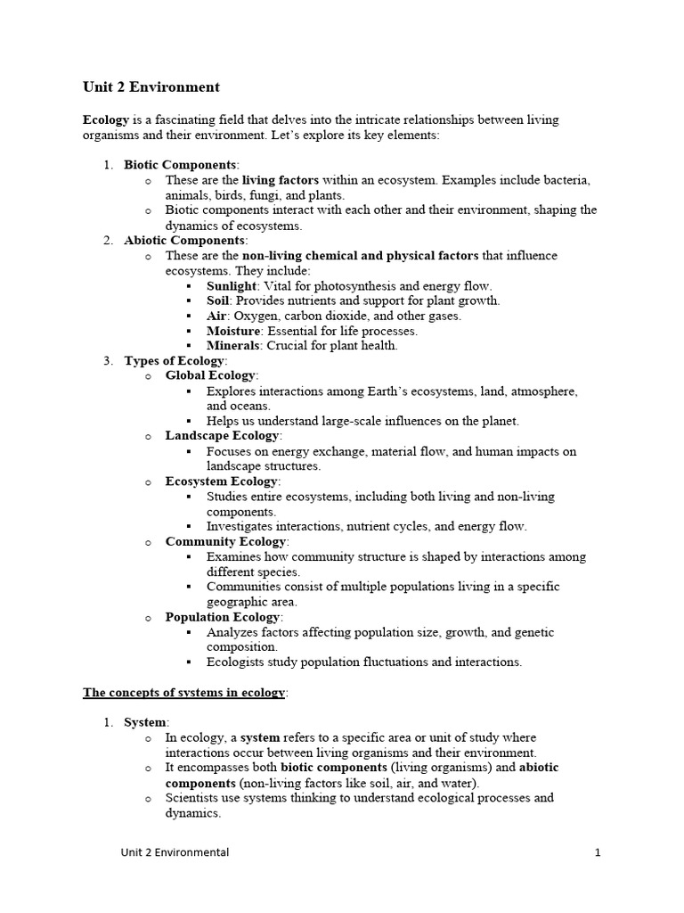 Unit 2 Environment Science | Download Free PDF | Ecosystem | Grassland