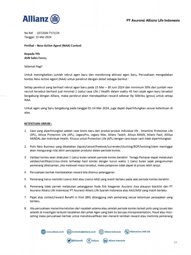 Memo New Active Agent Contest 2024 | PDF | Bisnis