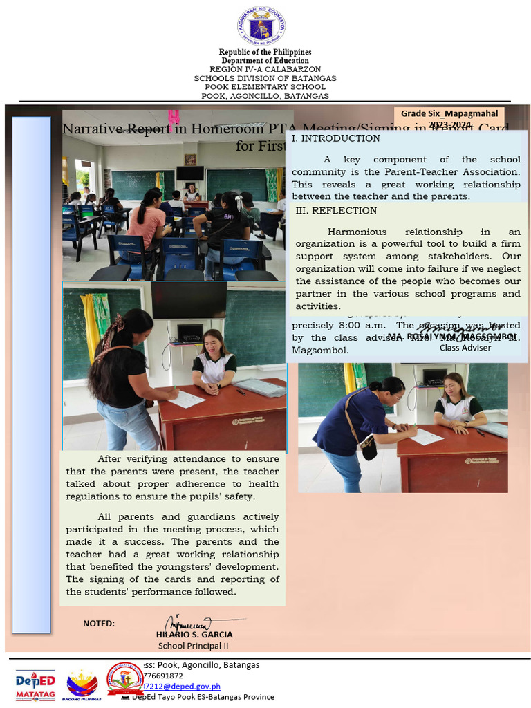 Narrative-Report-in-Homeroom-PTA-Meeting-2022 (1st Quarter) | PDF | Educational Organizations