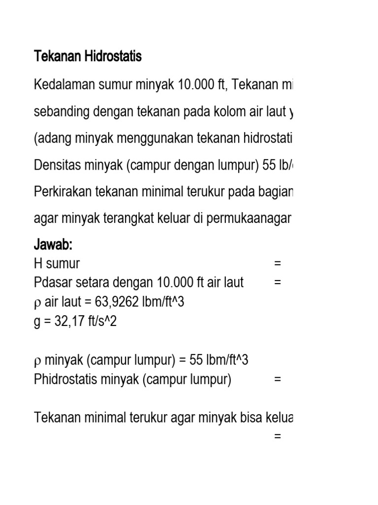 Fluida Statis-Tekanan Hidrostatis-Orificemeter | PDF | Metode & Bahan ...