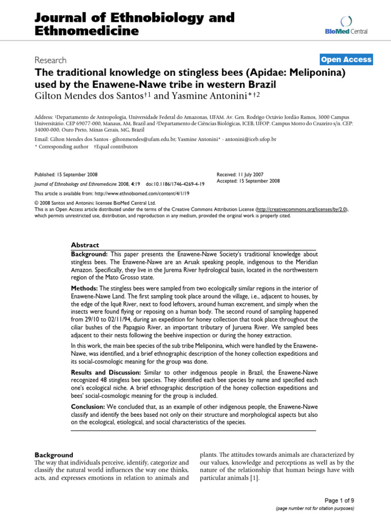 Journal of Ethnobiology and Ethnomedicine | PDF | Bees | Honey