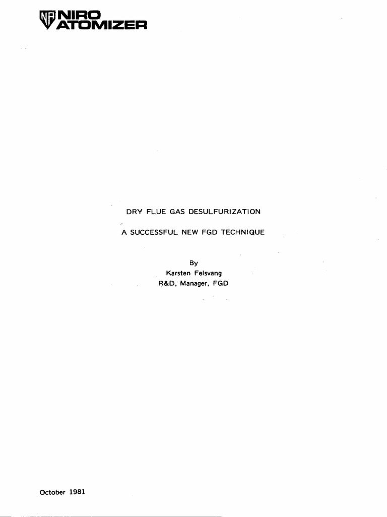 NIRO Dry Flue Gas Desulfurization | PDF