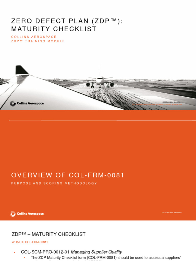 ZDP Maturity Checklist Training | PDF | Procurement | Risk