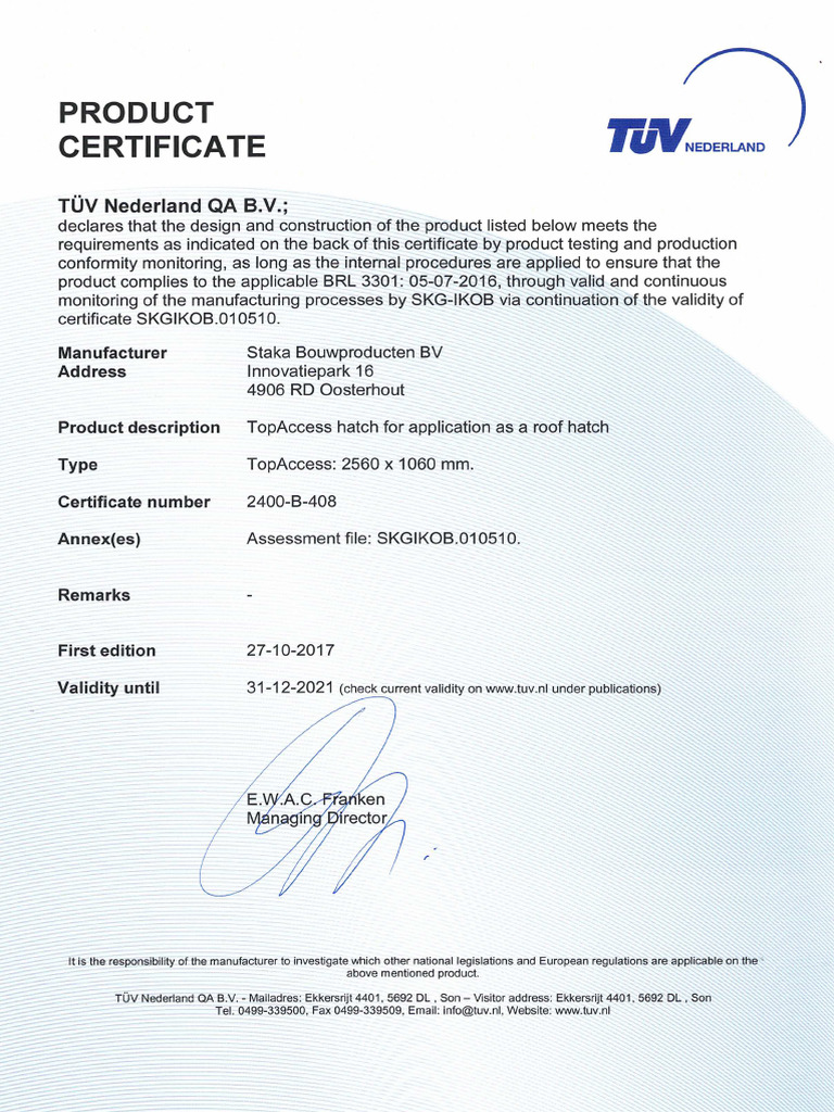 TÜV product certificate | PDF