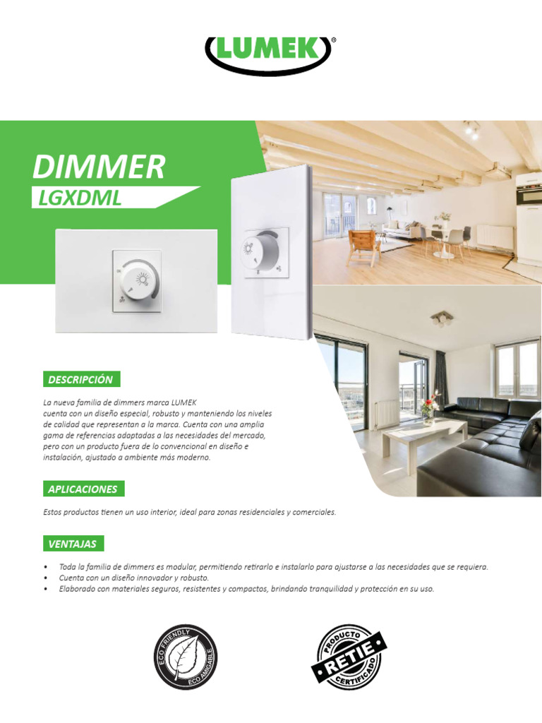 Ficha Tecnica Interruptor Dimmer | PDF