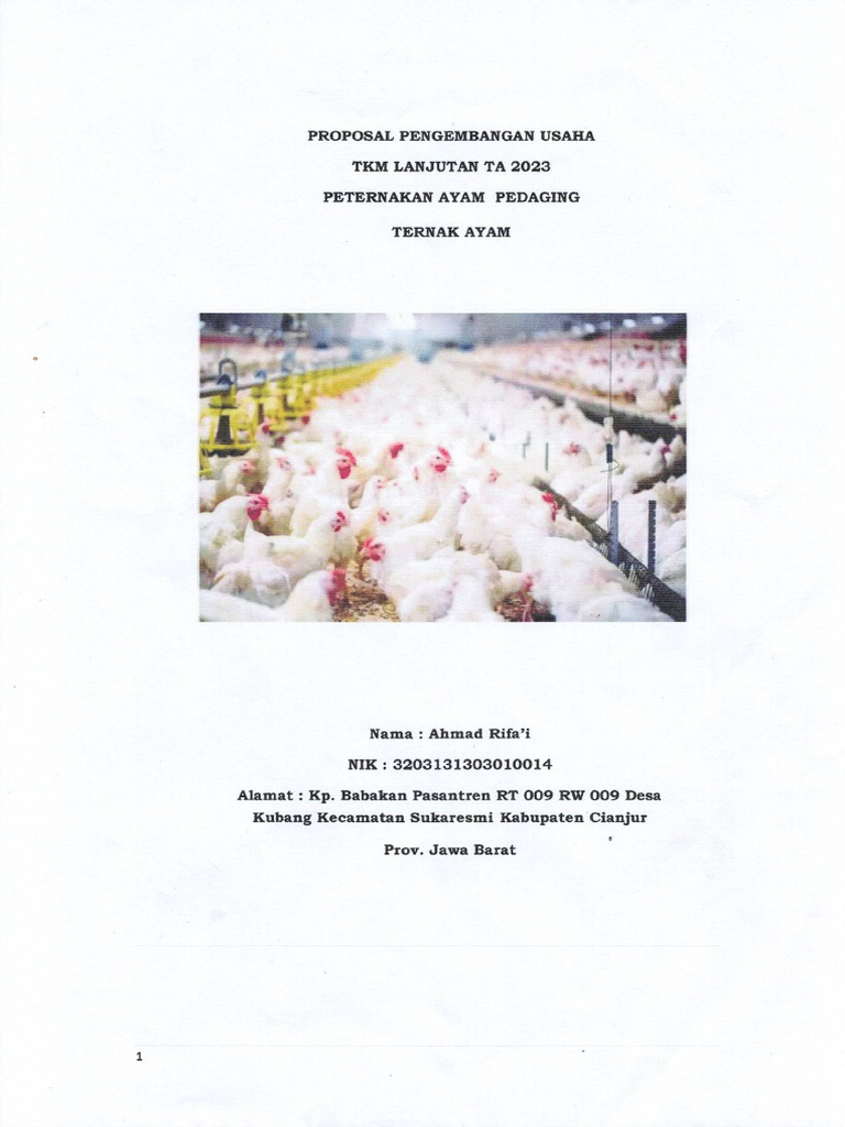 Proposal TKML Ternak Ayam | PDF