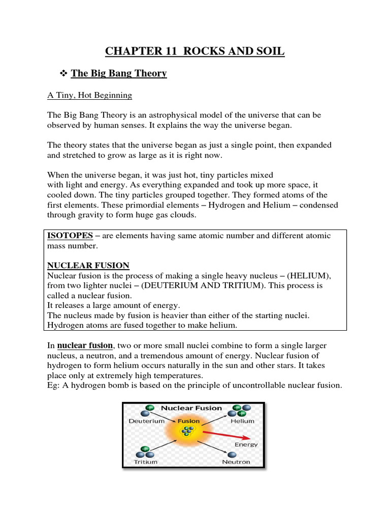 Notes - The Big Bang Theory, The Solar System, THE STRUCTURE OF THE ...