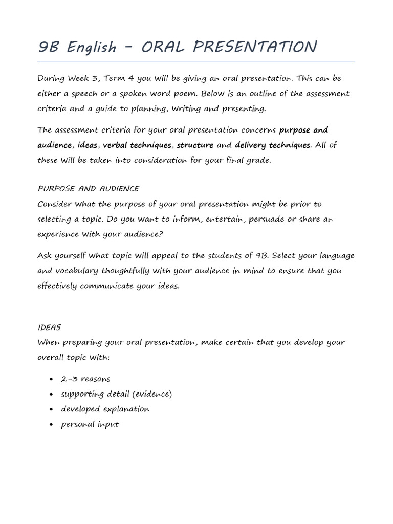 9B English Speech Task | PDF | Public Speaking | Poetry