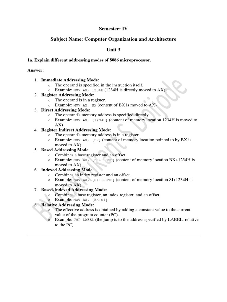 QUESTION BANK UNIT 3 - Computer Organization and Architecture | PDF ... QUESTION BANK UNIT 3 - Computer Organization and Architecture | PDF ...