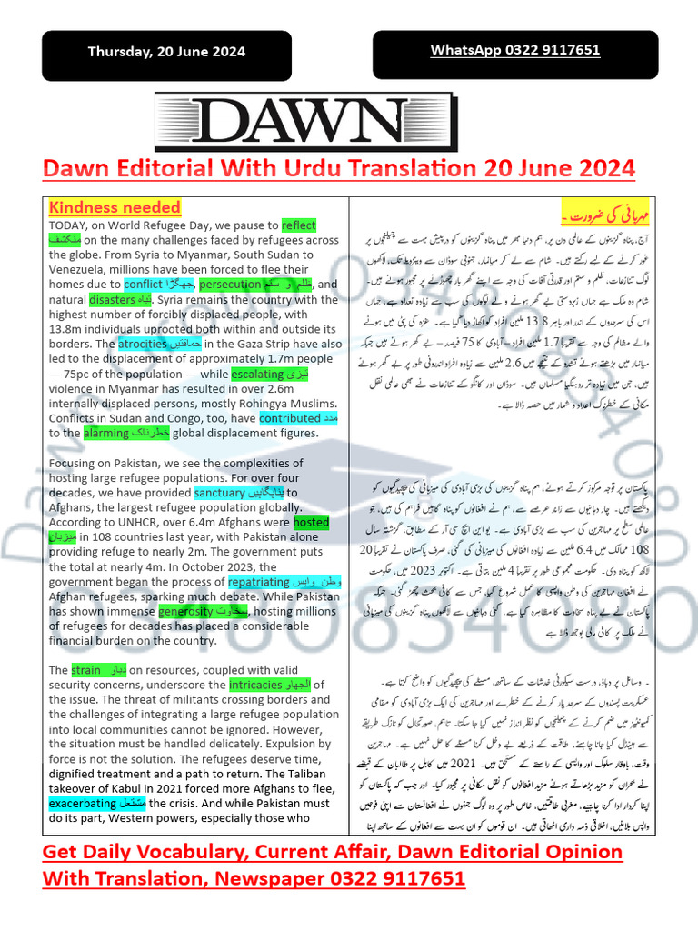 20 June Dawn Editorial | PDF