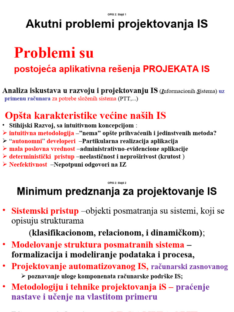 Slajdovi OPIS - 2 Uvod U SISTEMSKI PRISTUP | PDF