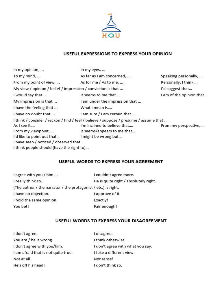 Opinion Expressions and Agreement Phrases | PDF