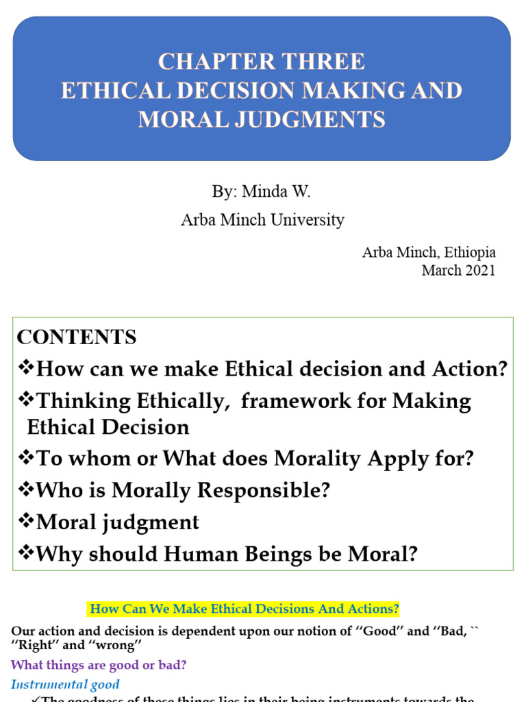 Ethical Decion Making CH 3 | PDF | Reason | Morality