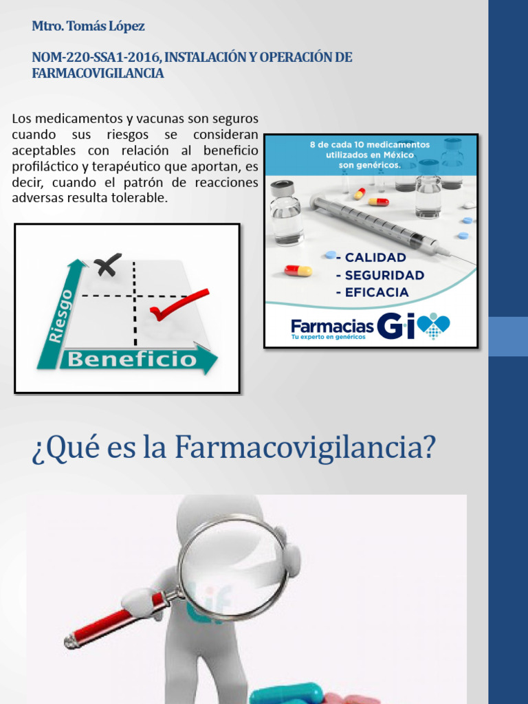 Nom-220-Ssa1-2016, Instalación y Operación de Farmacovigilancia | PDF ...