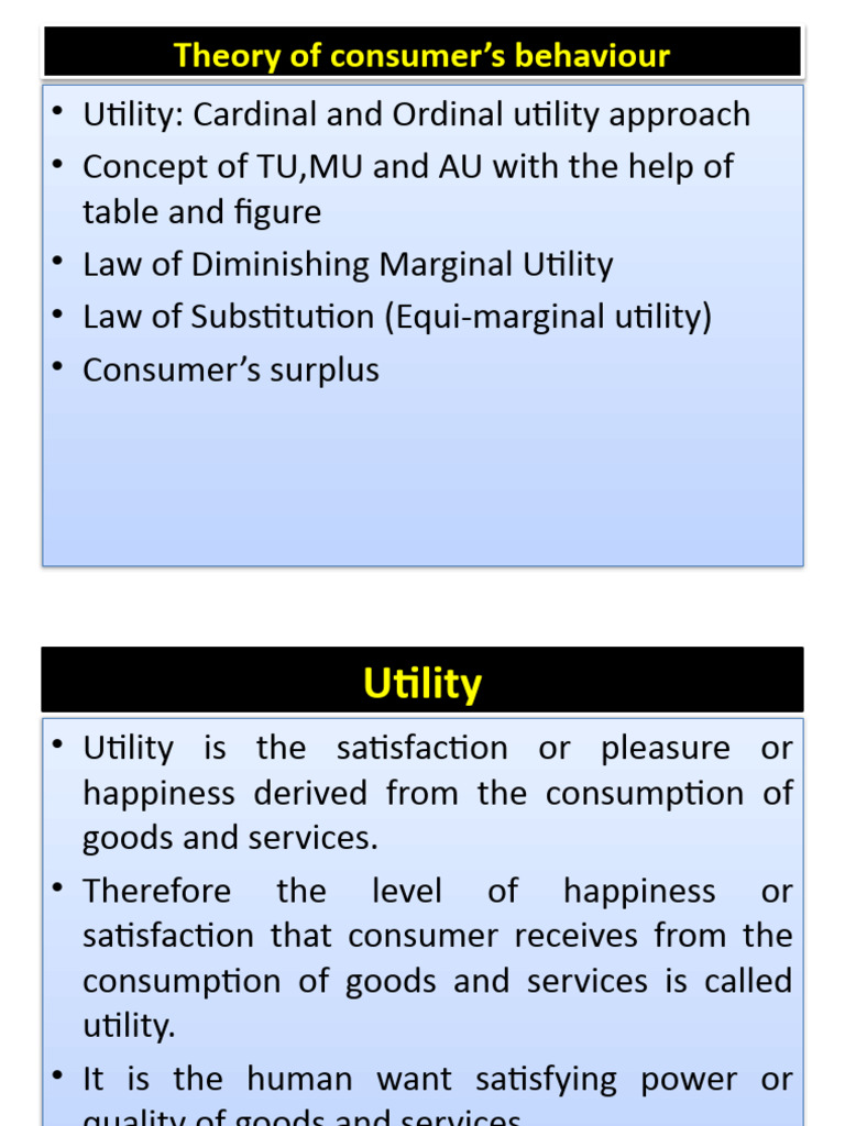 Law of Diminishing Marginal Utility | Download Free PDF | Utility | Marginal Utility