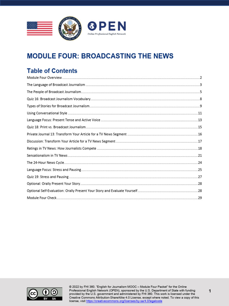 Module 4 Packet 2022 | PDF | News | Broadcast Journalism