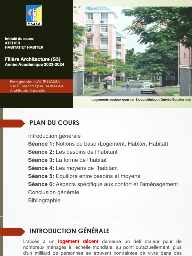Atelier sur l'Habitat et Habiter en Architecture | PDF | Humain | Logement