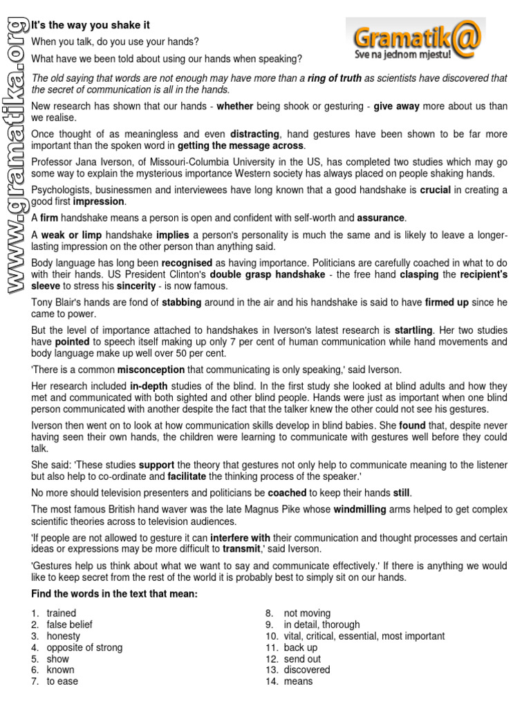 Gestures | PDF | Gesture | Body Language