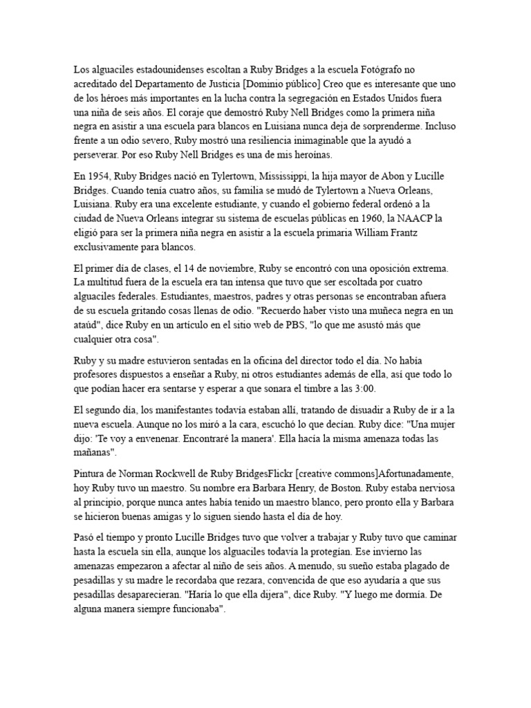 Los Alguaciles Estadounidenses Escoltan A Ruby Bridges A La Escuela ...