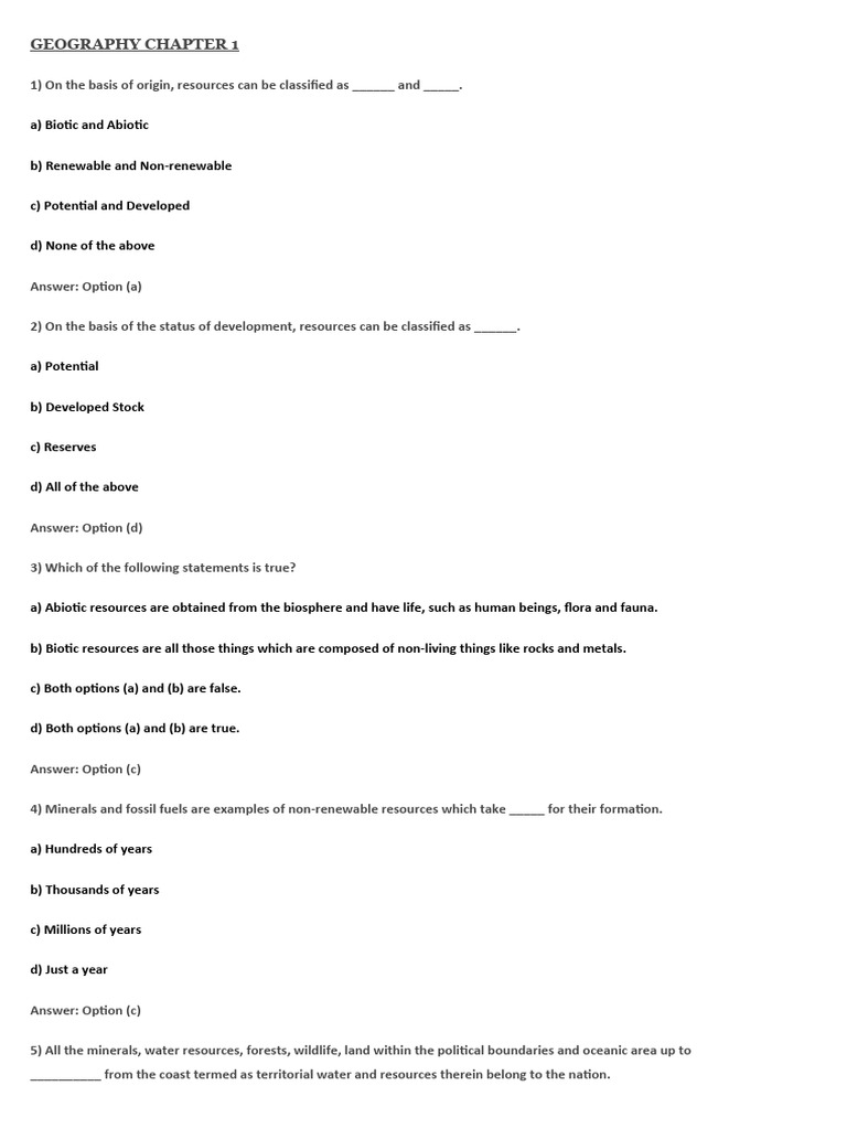 GEOGRAPHY CHAPTER 1 | PDF | Resource | Soil
