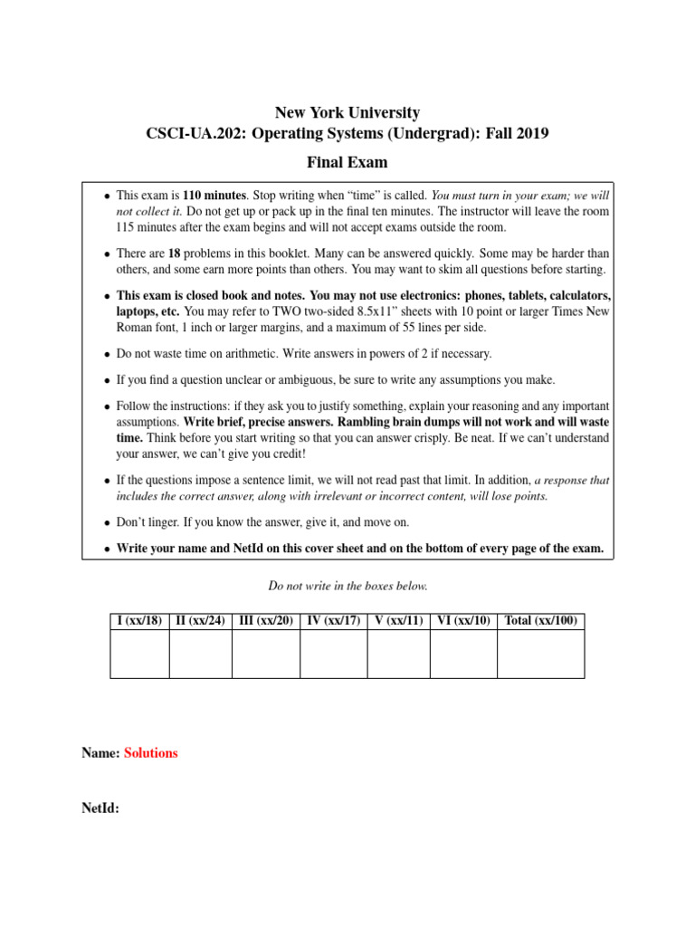 Final Soln 2019 PDF | Download Free PDF | Thread (Computing) | Process (Computing)