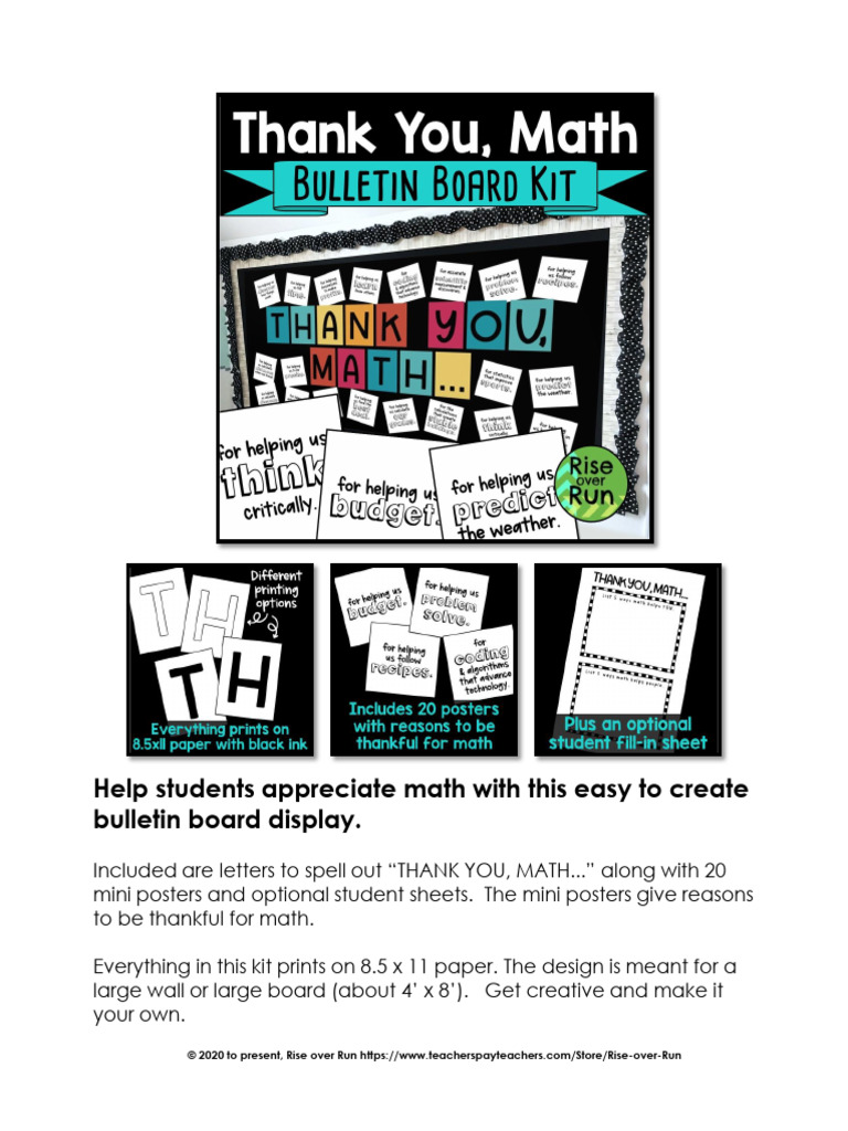Help Students Appreciate Math With This Easy To Create Bulletin Board ...