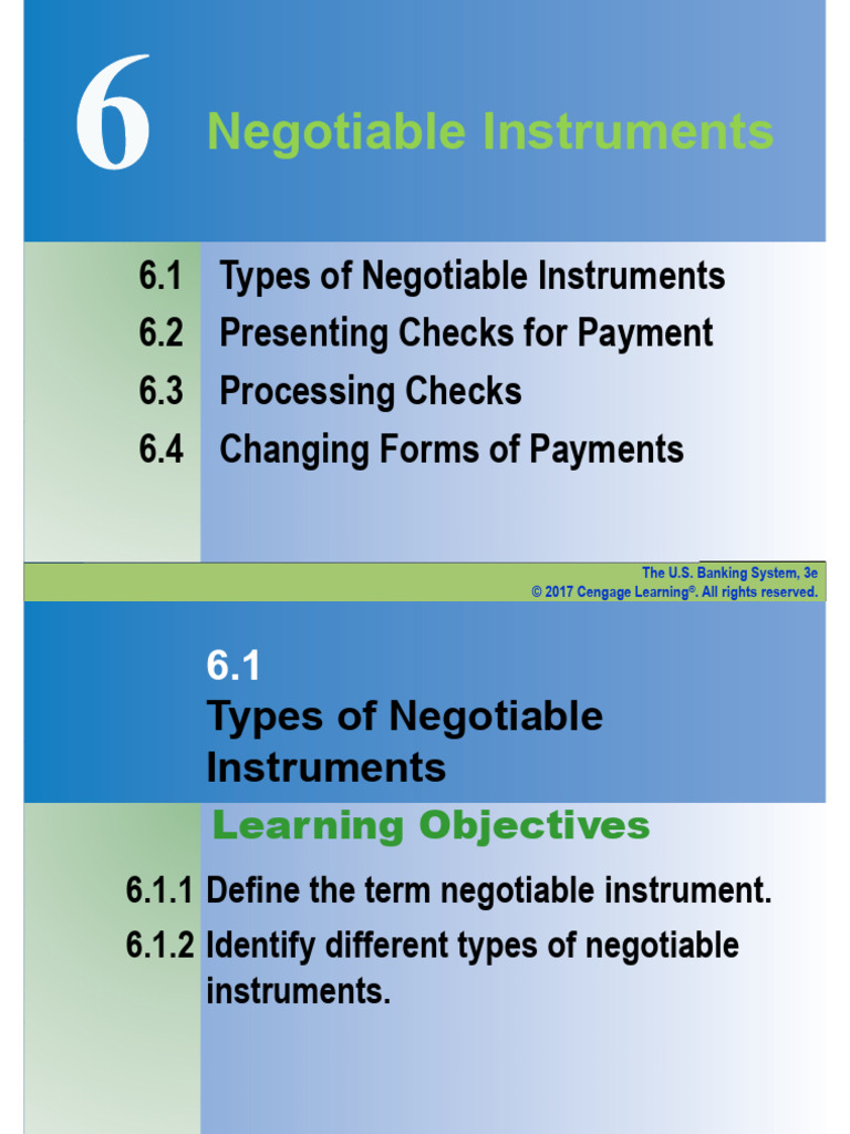 Chapter 3 - Part 1 - Negotiable Instruments | Download Free PDF ...