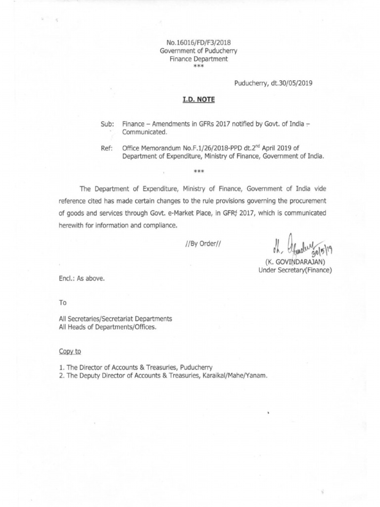 G FR Amendment 30 May 19 | PDF | Auction | Procurement