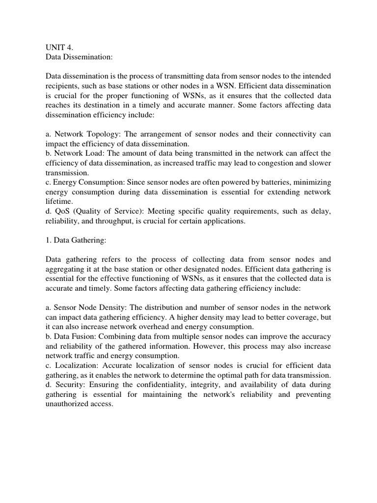 UNIT 4-WS | Download Free PDF | Wireless Sensor Network | Routing