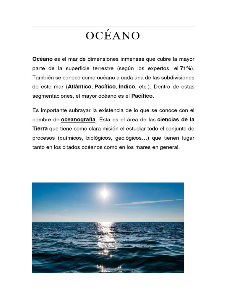 OCÉANO | PDF | Océanos | Agua