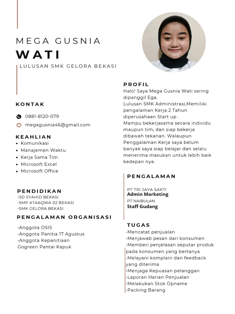 Contoh CV | PDF | Karier & Perkembangan