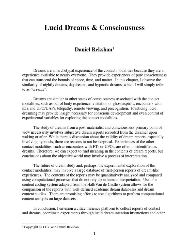 Daniel Rekshan - Lucid Dreams | PDF | Dream | Lucid Dream