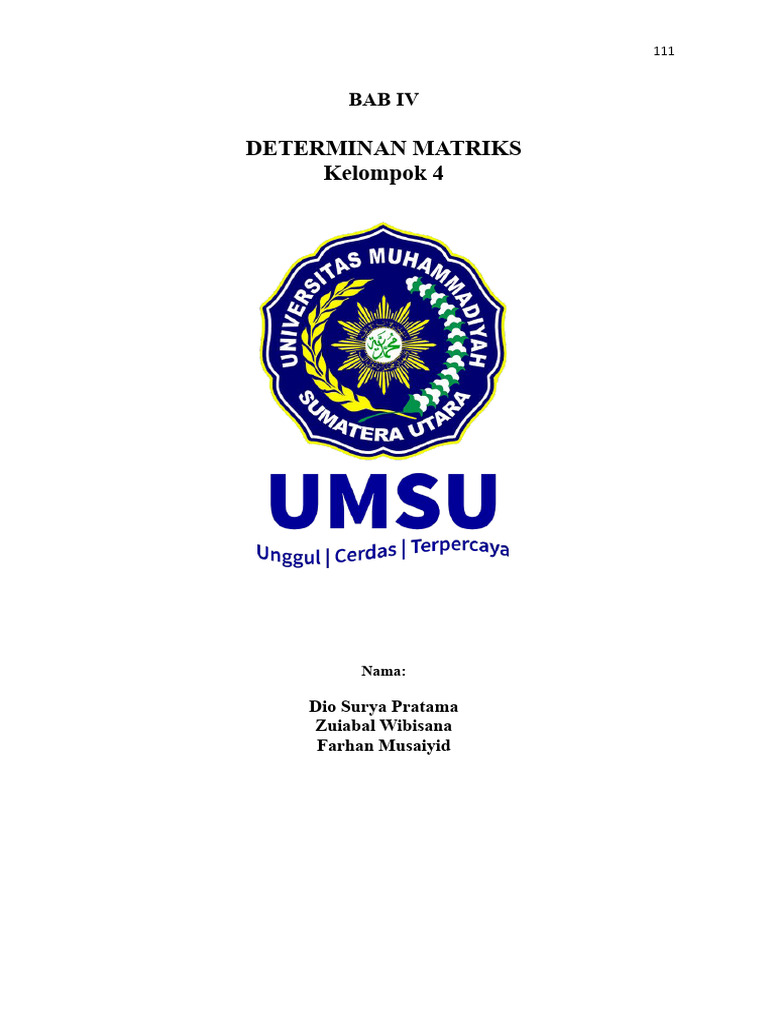 Bab Iv Determinan Matriks | PDF