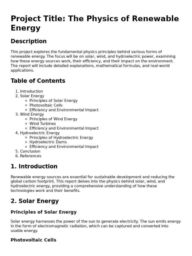 Physics of Renewable Energy Systems | PDF | Wind Power | Renewable Energy