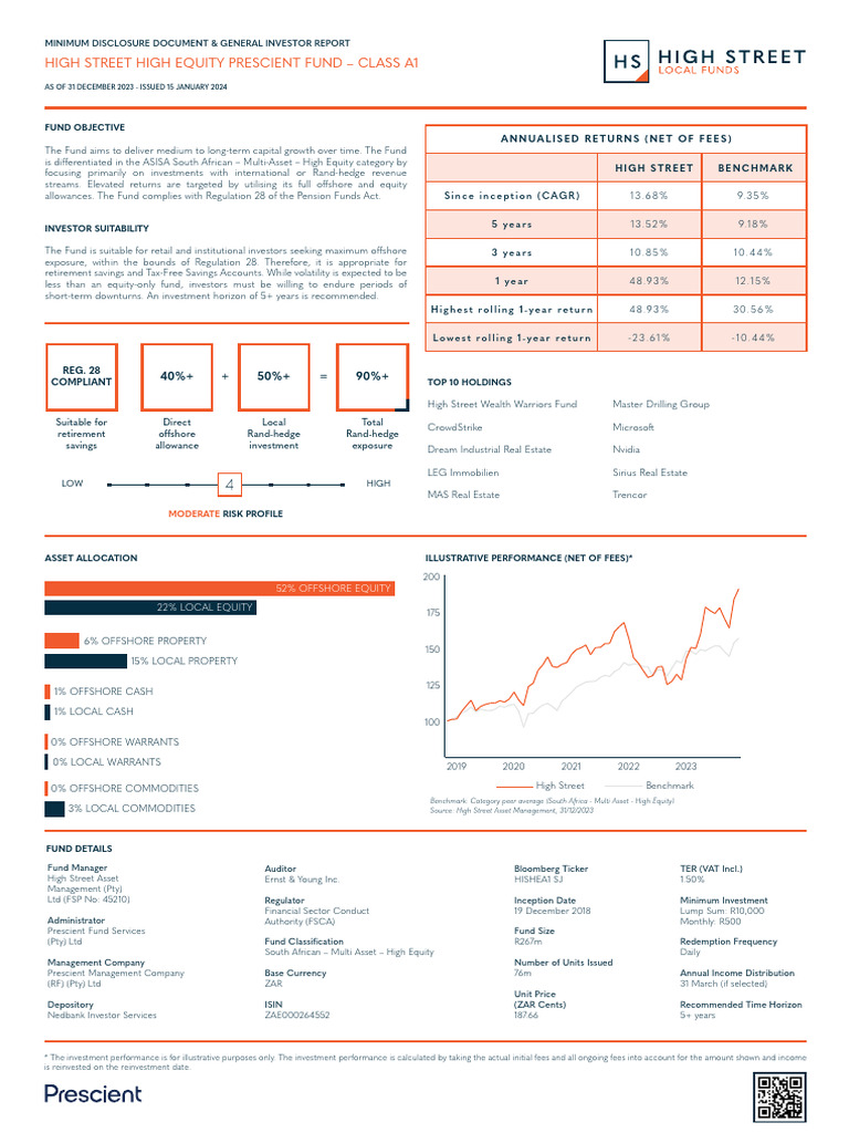High Street Prescient High Equity Fact Sheet | PDF | Investment Fund ...