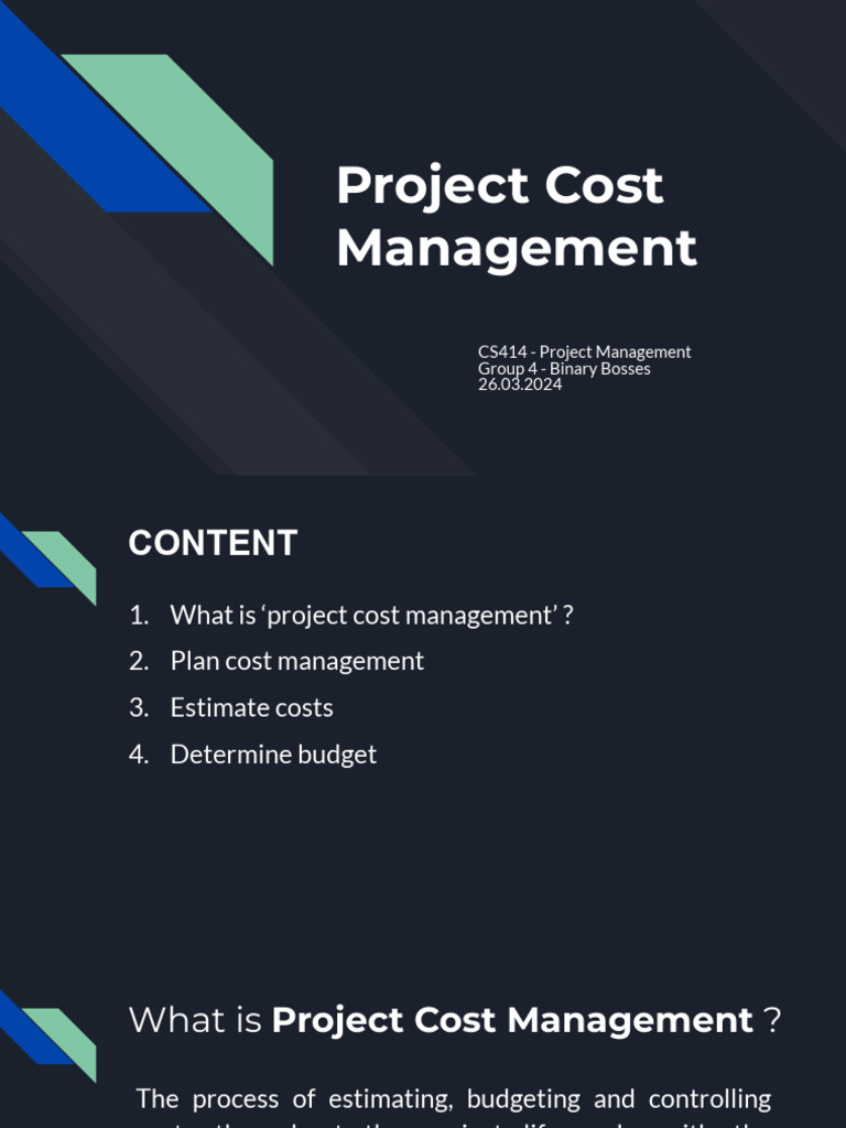 4 Project Cost Management | PDF | Project Management | Risk