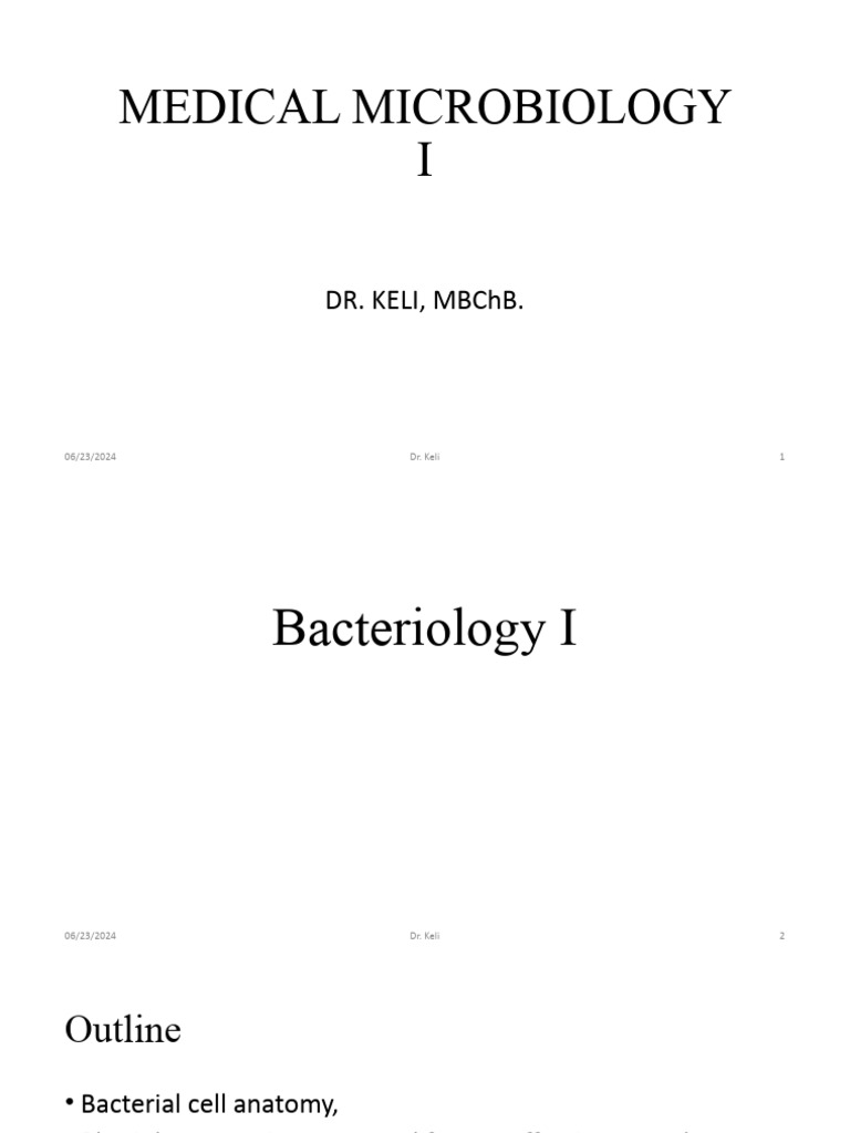 DR Keli MEM103 Bacteriology-2 | PDF | Bacteria | Disinfectant