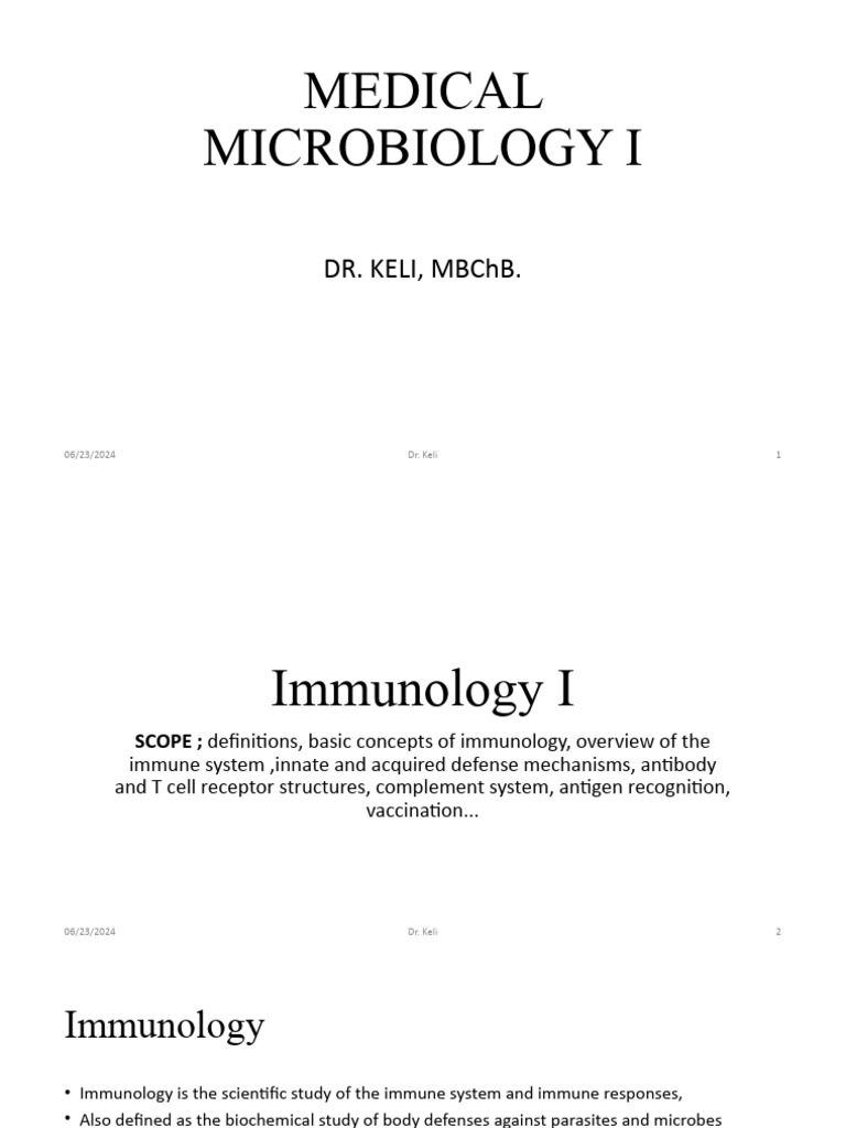 DR Keli MEM103 Immunology-1 | PDF | Immune System | Lymphocyte