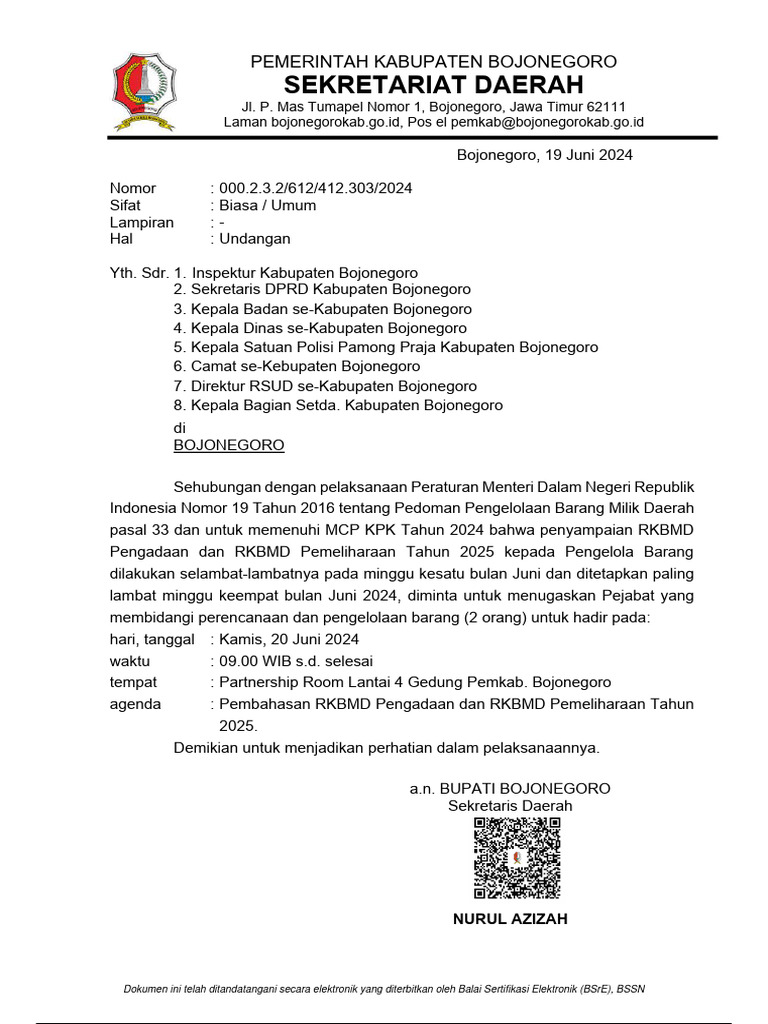 Undangan Desk RKBMD 2025 | PDF