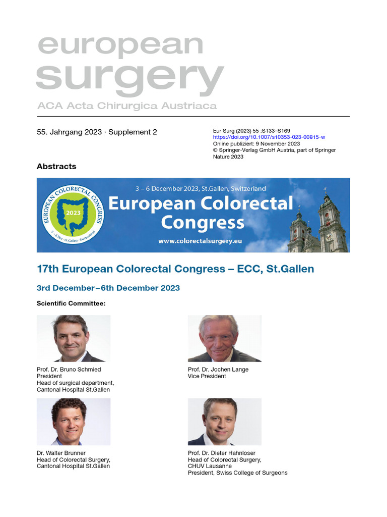 European Colorectal Congress 2023 | PDF | Colorectal Cancer | Cancer
