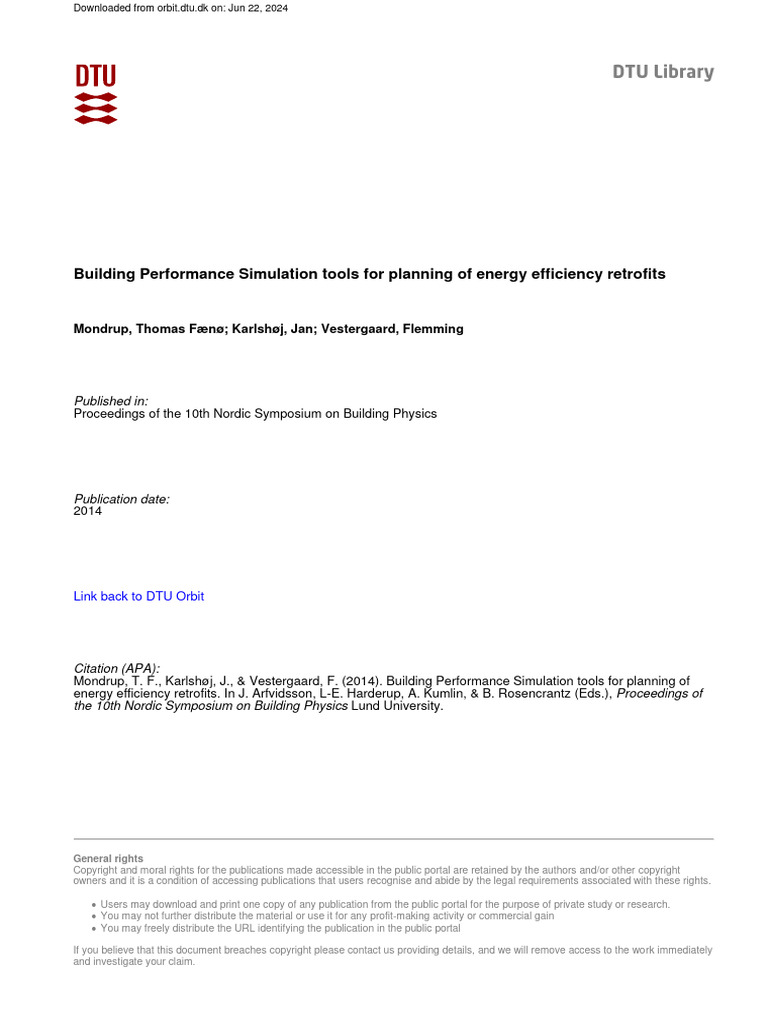 Building Performance Simulation Tools For Planning of Energy Efficiency Retrofits | PDF ...