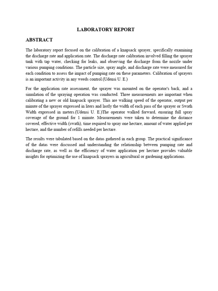 Laboratory Report | PDF | Calibration