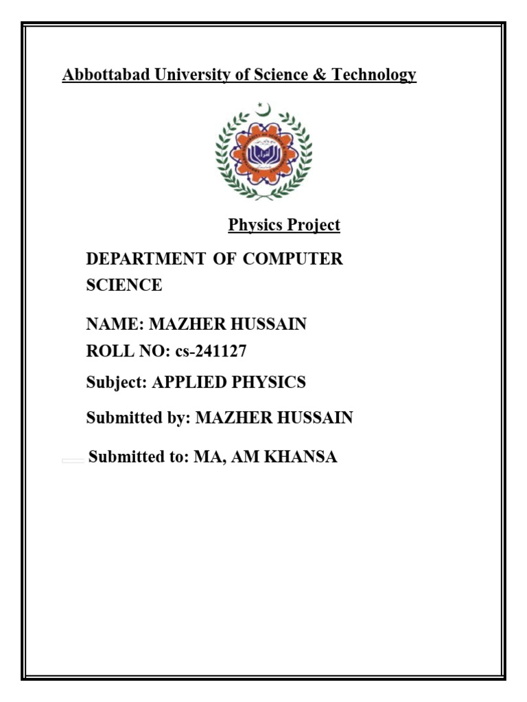 Phy Project | PDF | Computer Engineering | Electronics